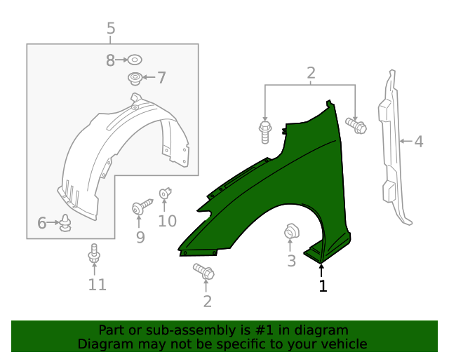 2019-2022 Hyundai Fender 66321-J3010 | Hamilton Hyundai Parts Canada