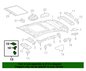 166-810-00-12-1B88 - Sun-Visor Support 2015-2023 Mercedes-Benz ...
