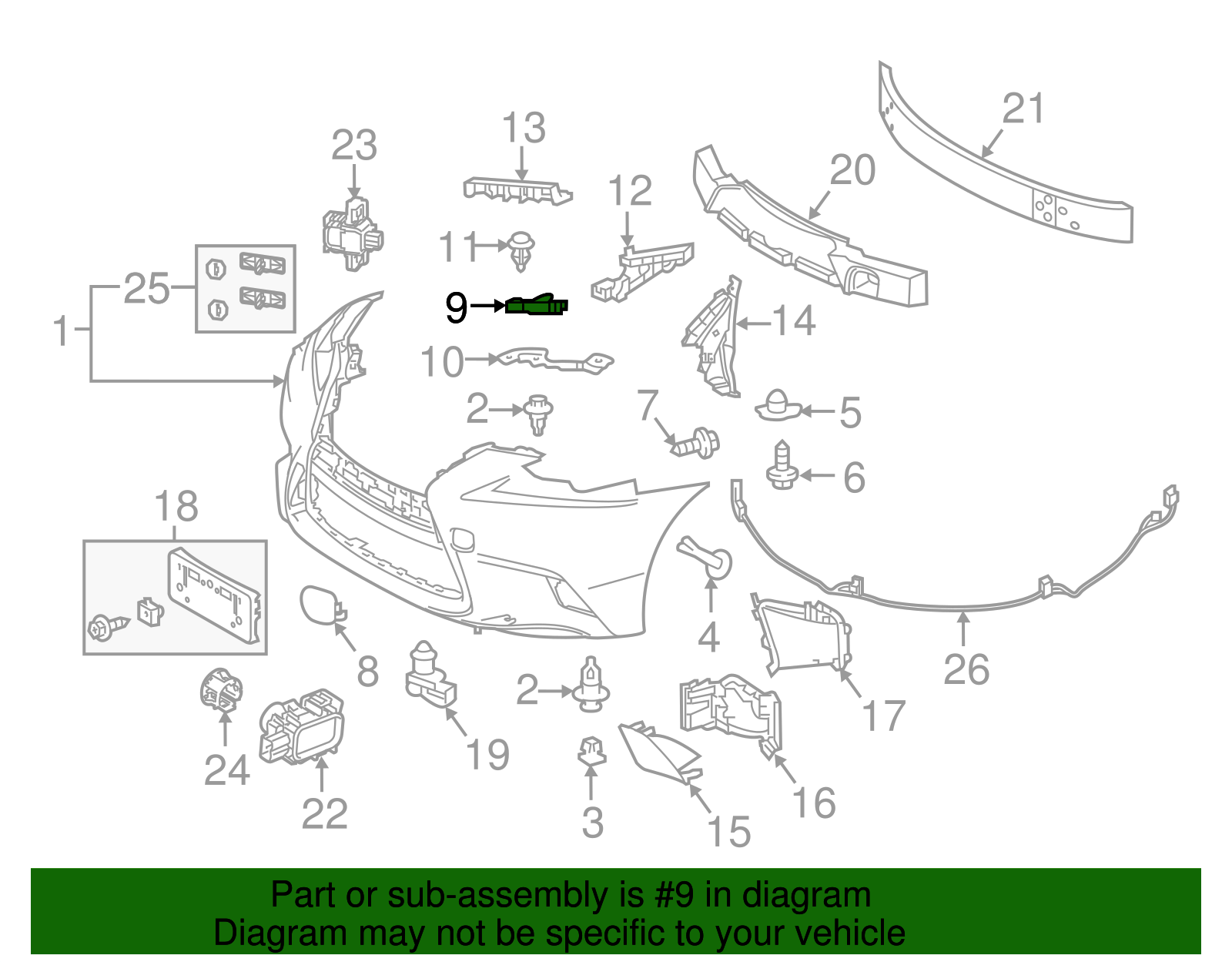 52133-53030 - Bumper Bracket - 2014-2016 Lexus | My L Parts