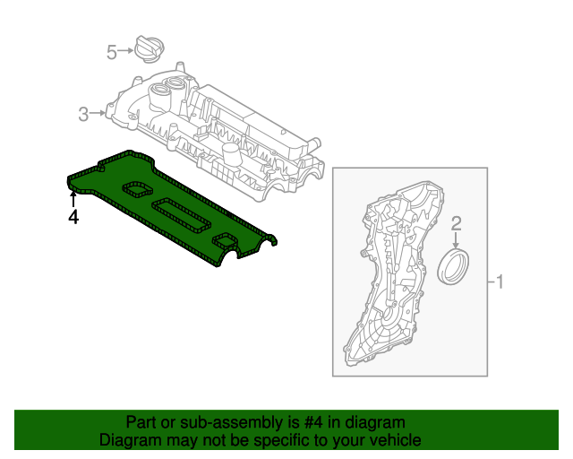 2012-2017 Land Rover Valve Cover Gasket LR025664 | OEM Parts Online