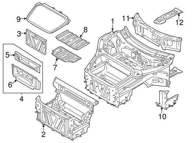 991-504-303-00-GRV - Floor Pan Reinforcement 2012-2019 Porsche ...