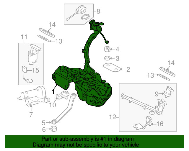 204-470-69-02 - Fuel Tank 2010-2012 Mercedes-Benz GLK 350 | Mercedes ...
