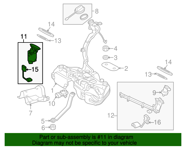 Genuine OEM Fuel Pump Assembly | 205-470-15-94 | Fits Select 2015-2019 ...