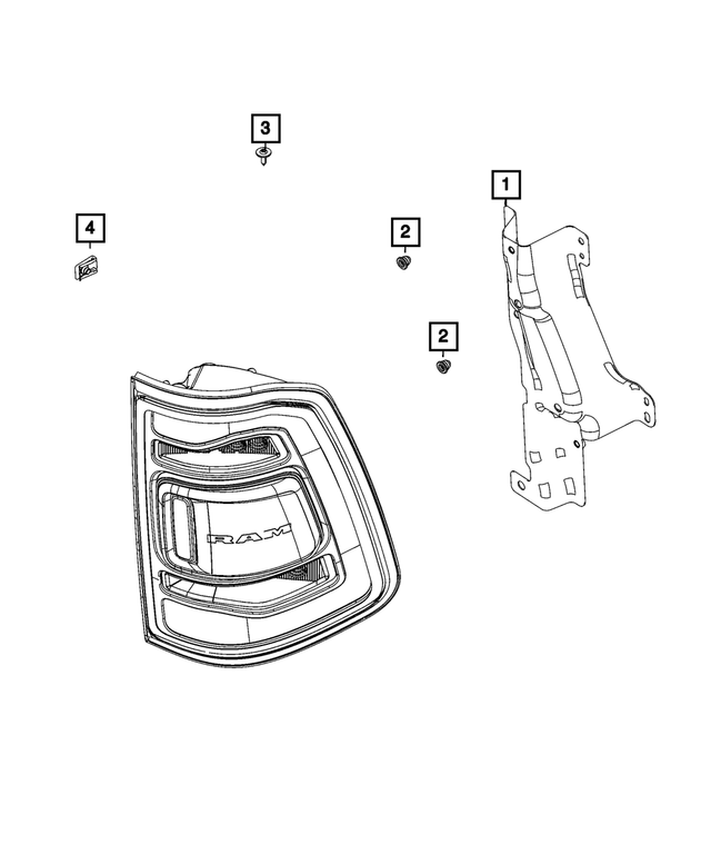 2021-2023 Ram 1500 Taillamp Mounting Panel, Left 68477629AB | Mopar Estores