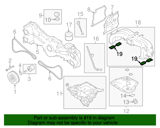 Genuine Toyota Manifold Gasket part# SU003-00290 for 2013-2020 Toyota ...