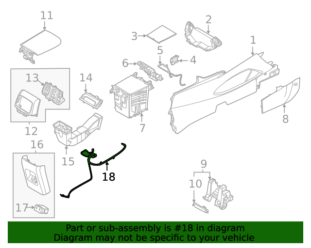 84625-N9160 - Console Wiring Harness 2022-2024 Hyundai Tucson ...