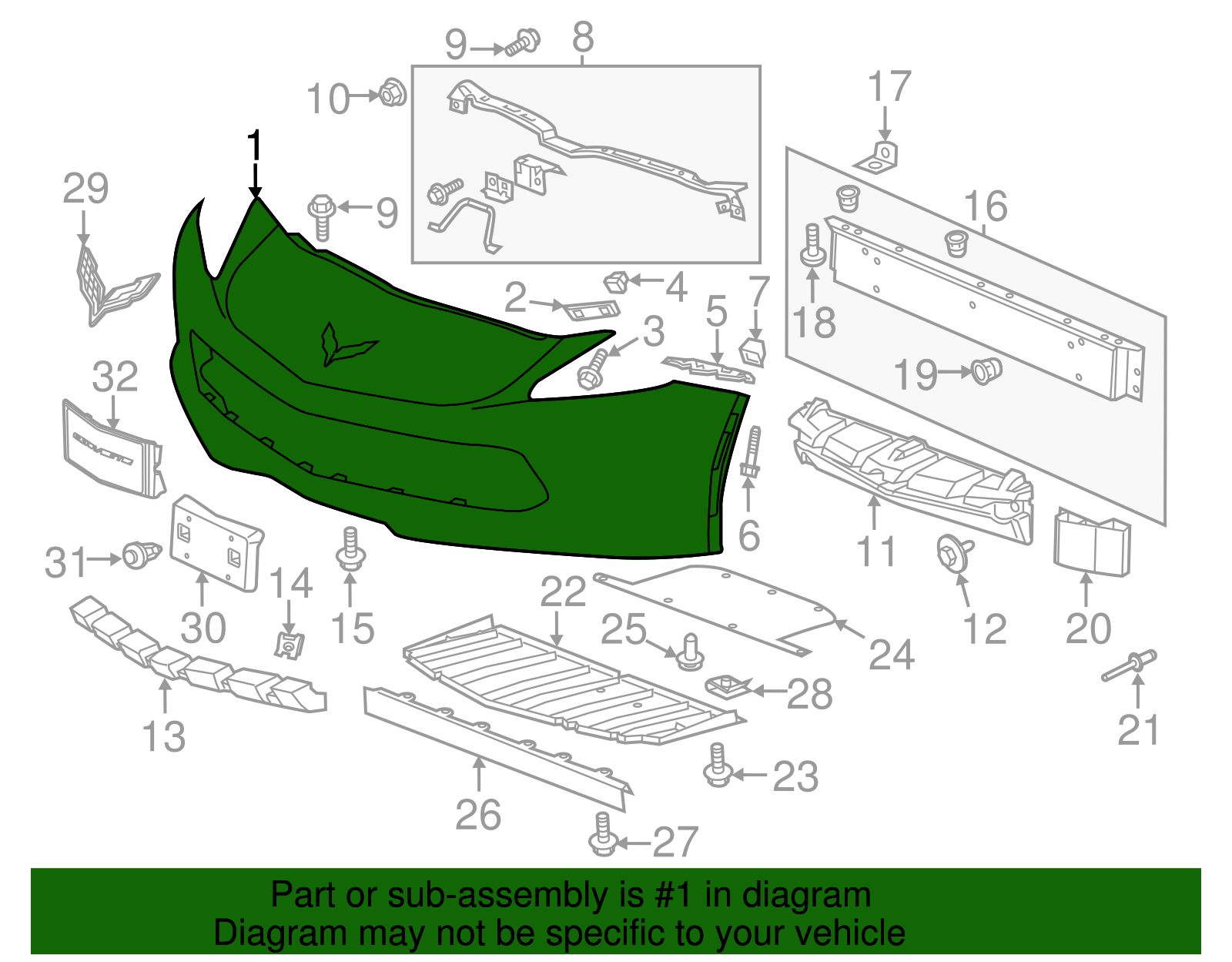 84407326 - Fascia 2014-2019 Chevrolet Corvette | GM Wholesale Direct