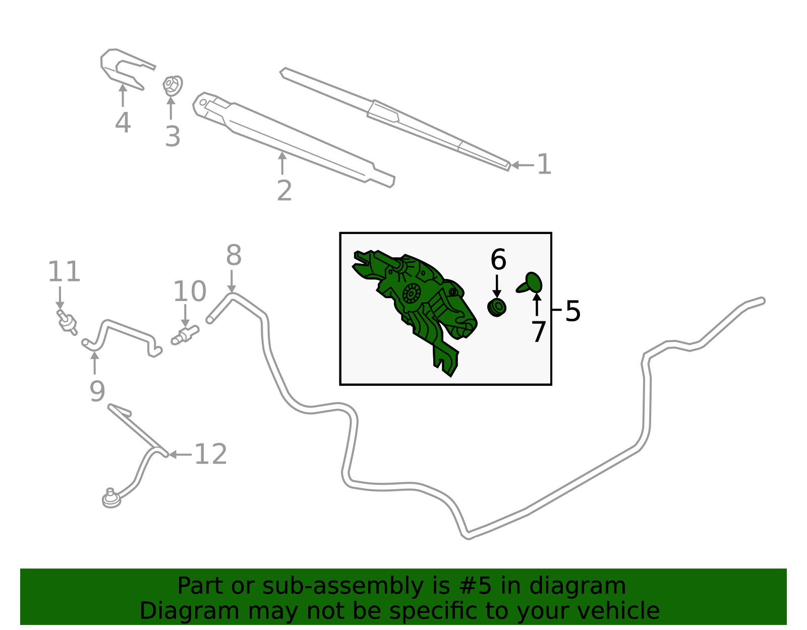 2019-2023 Hyundai Santa Fe Back Glass Wiper Motor 98700-S1000 | OEM ...