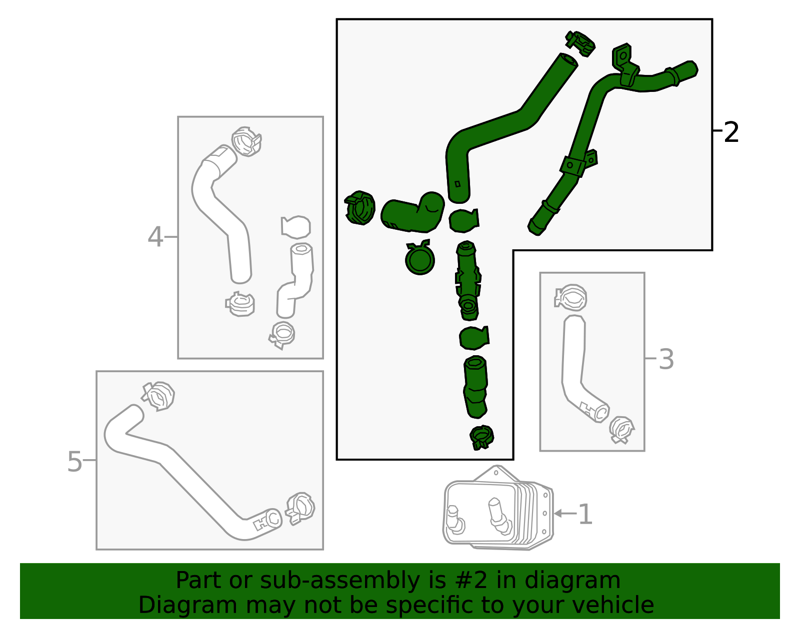 2019-2025 GM Engine Oil Cooler Coolant Outlet Hose with Clamps 55510923 ...