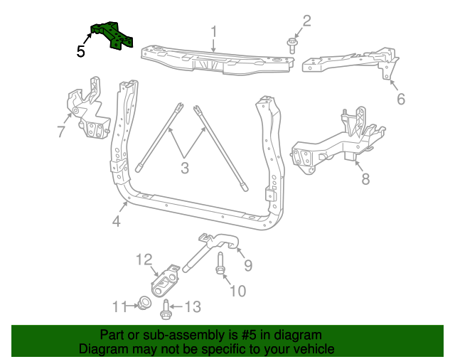 2014-2020 Mopar Support Brace - Passenger Side (RH) 68223547AB ...