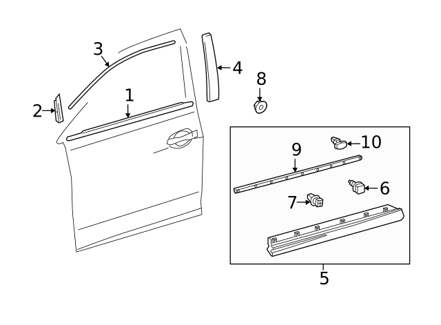 75071-48100 - Body Side Molding - 2018-2021 Lexus | MyLexusParts