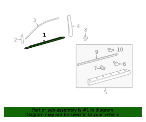 75710-48090 - Door Belt Molding 2018-2022 Lexus | AutoNationParts.com