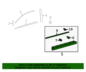 2018-2022 Lexus Body Side Molding 75071-48100 | OEM Vehicle Parts