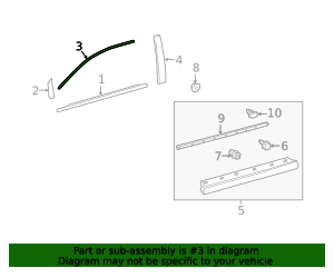 75753-48020 - Door Window Molding 2018-2022 Lexus | AutoNationParts.com