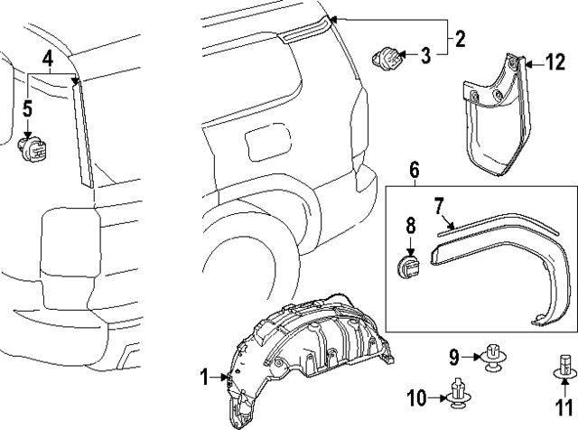 OEM 2024 Toyota Land Cruiser Wheel Opening Molding Part # 75606-60180 ...
