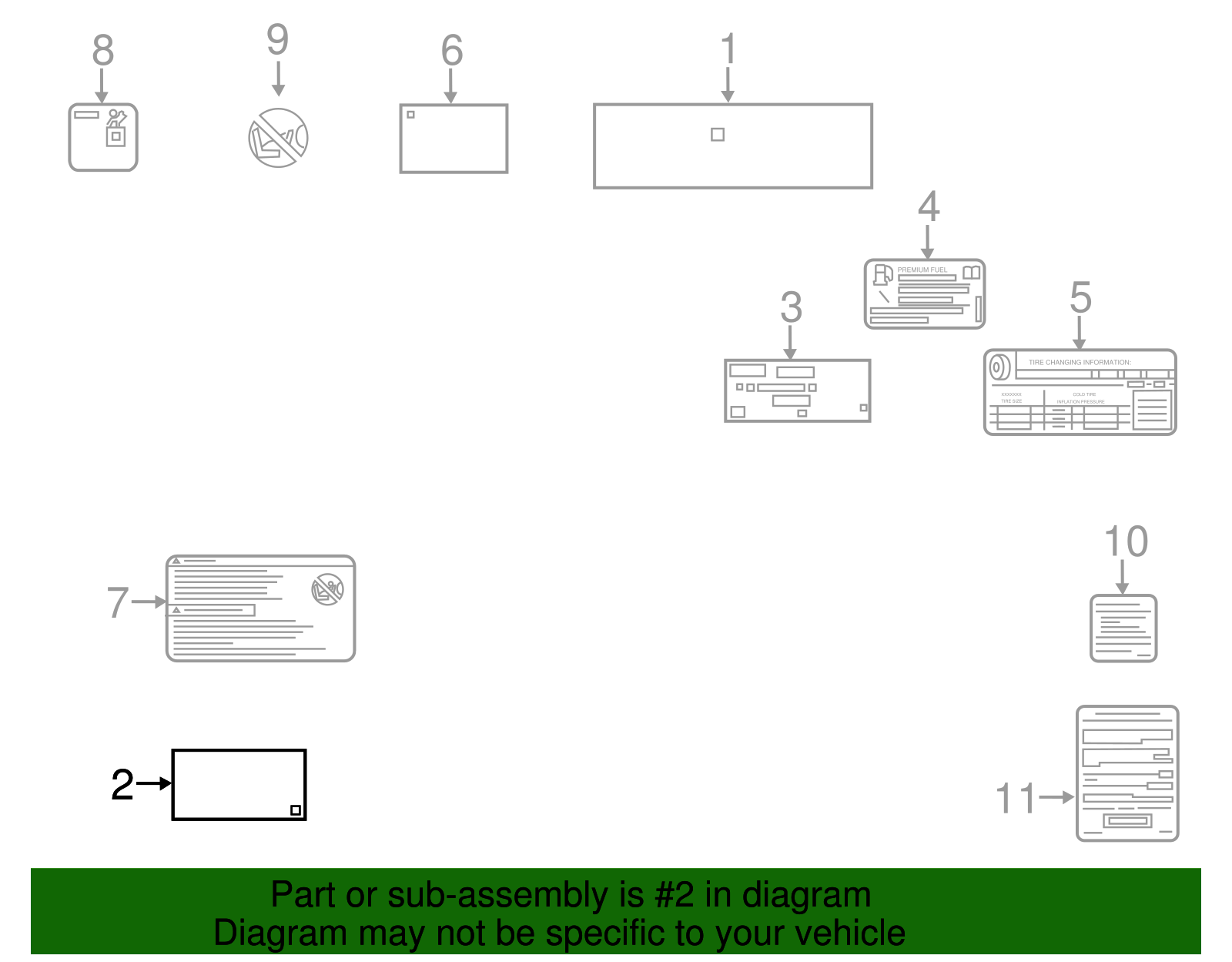 2014-2019 Chevrolet Corvette Air Conditioning Refrigerant Charge Label ...