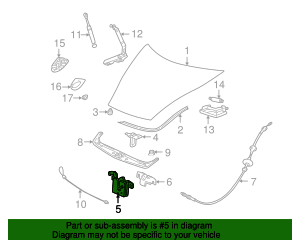 1997-2005 Porsche Hood Lock 996-511-053-03 | Gaudin Porsche Parts