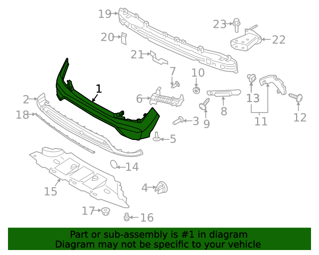 86611-K4AA0 - Bumper Cover - 2022-2023 Hyundai Kona Electric | World ...
