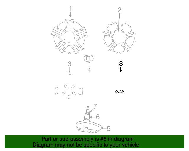 2003-2008 Hyundai Wheel Cap 52960-2C610 | AutoNationParts.com