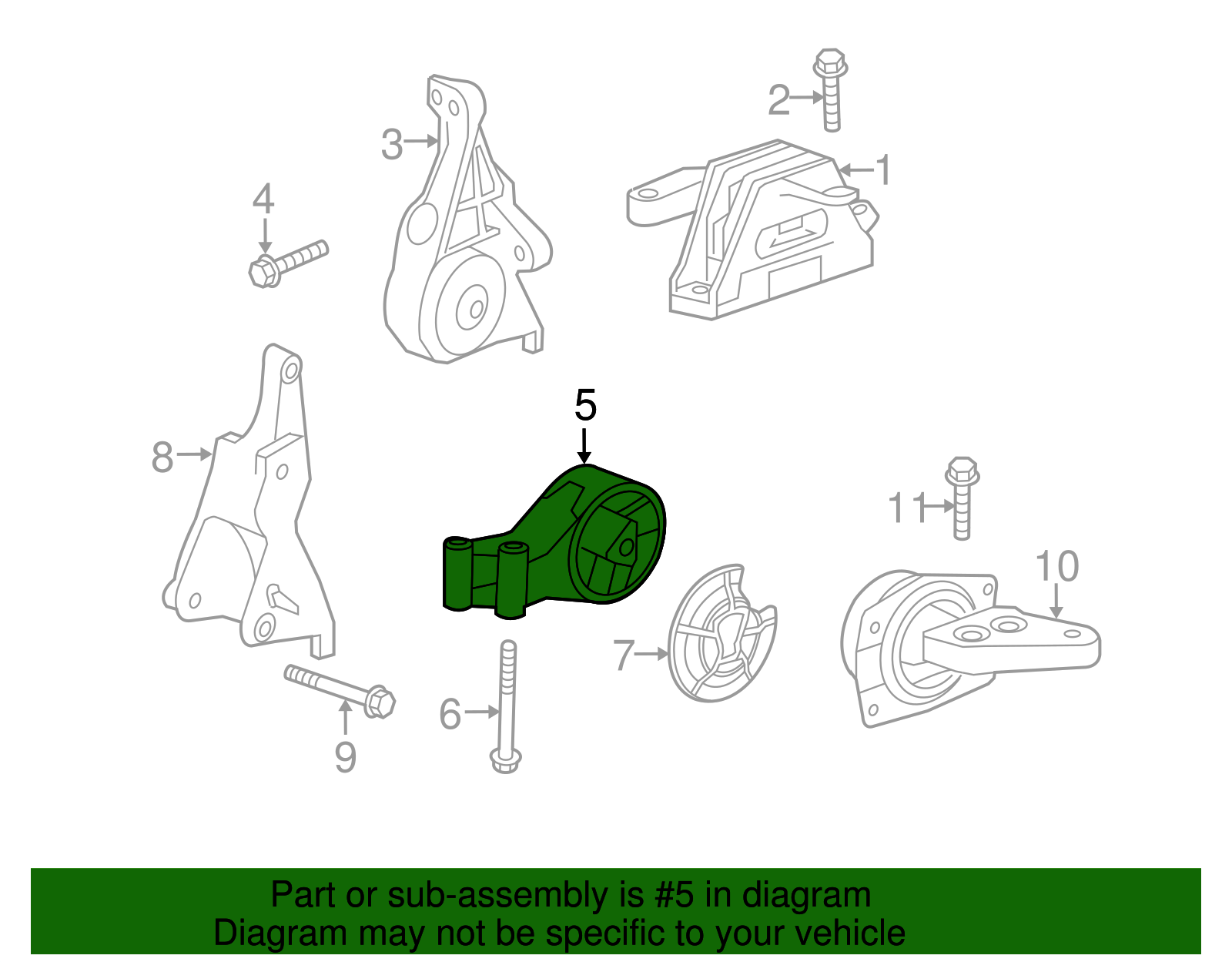 2014-2019 Chevrolet Rear Automatic Transmission Mount 23113984 GM ...