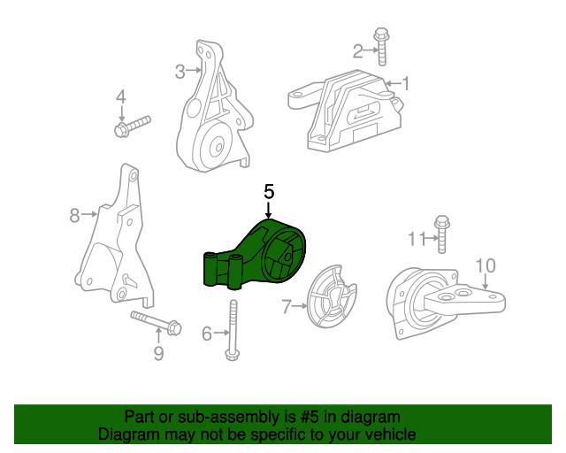 2014-2019 Chevrolet Rear Automatic Transmission Mount 23113984 GM ...