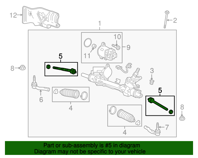 84654815 - Front Steering Linkage Inner Tie Rod 2021-2023 Buick ...