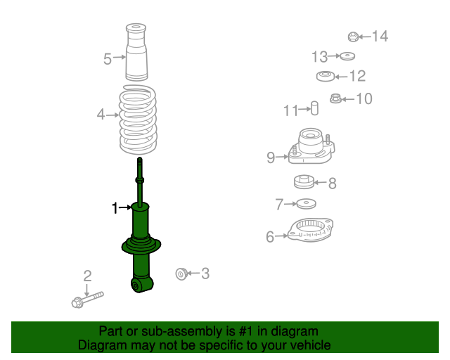 2008-2013 Mitsubishi Outlander Suspension Shock Absorber 4162A034 ...