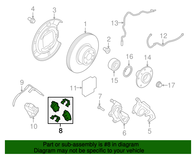 Disc Brake Pad Set Rear 34-21-8-847-062 | BMWPartsDirect.com