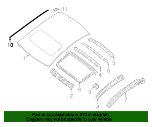 2013-2018 Nissan Altima Roof Molding 73853-3TA0A | OEM Parts Online