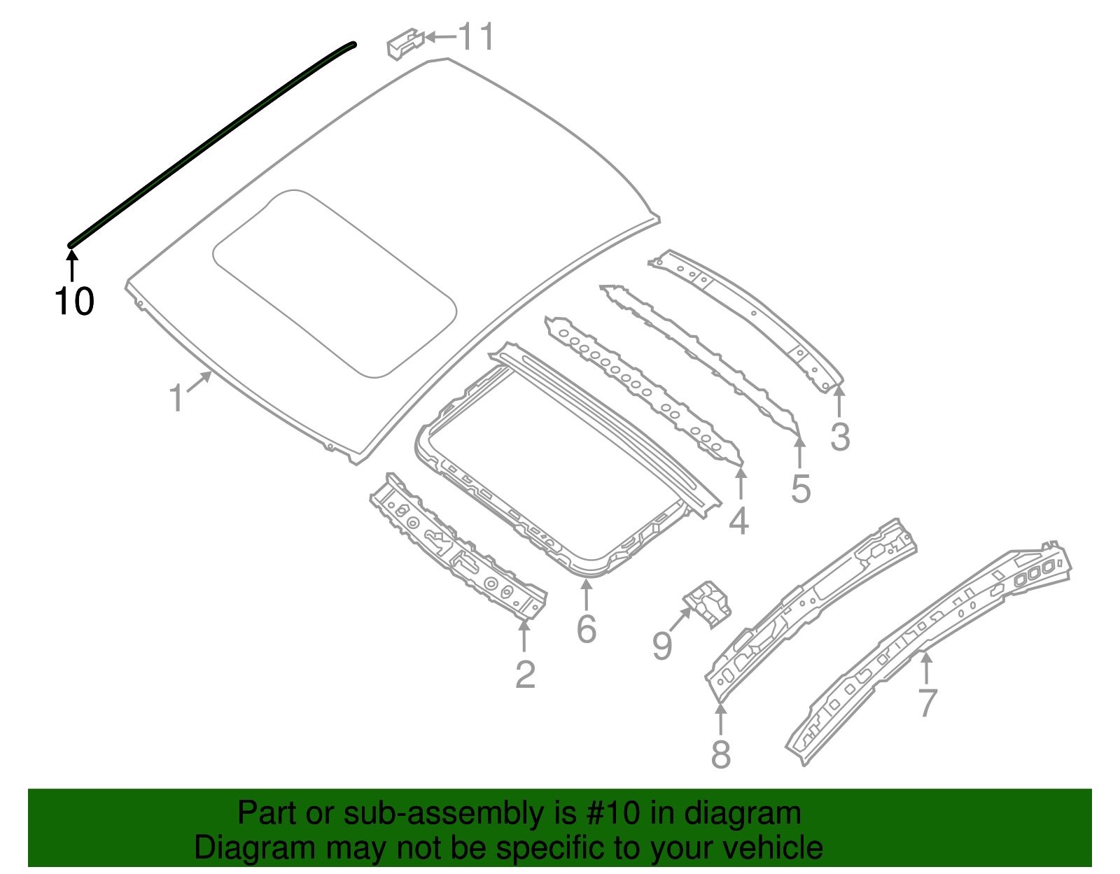 73852-3TA0A - Roof Molding 2013-2018 Nissan Altima | Nissan Parts ...