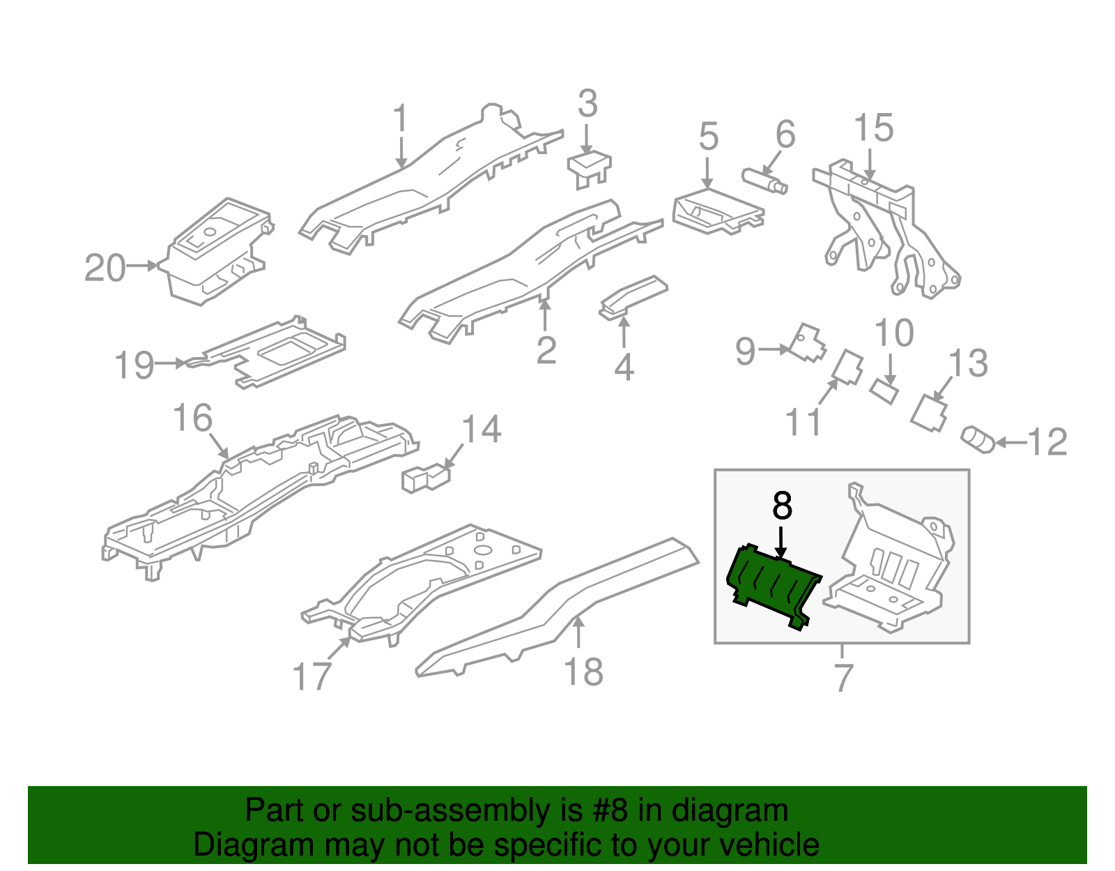 83412-T7W-A51ZA - 2019-2022 Honda HR-V - Garnish Center Console Switch ...