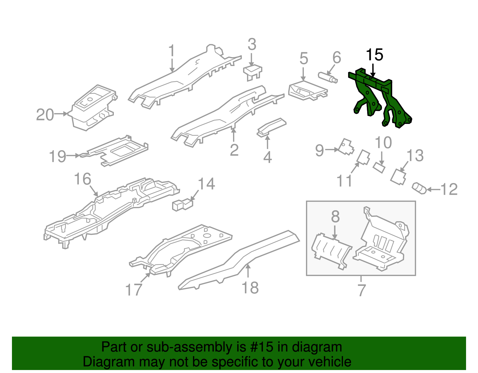 77160-T7A-000 - 2016-2019 Honda HR-V - Frame Center (Lower) | Honda ...