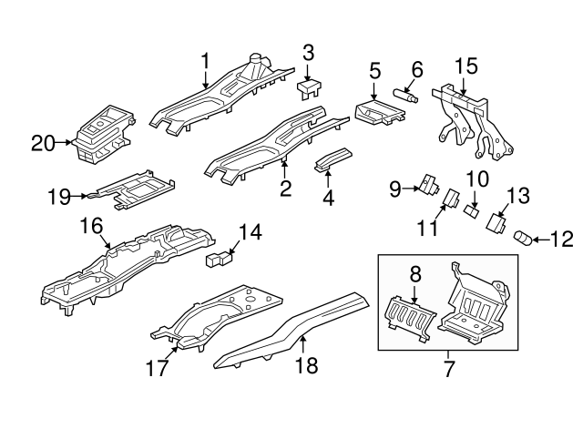 77160-T7A-000 - Frame, Center (Lower) 2016-2019 Honda HR-V | Honda ...