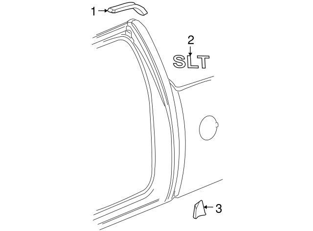 2007-2013 GM Black Passenger Side Roof Panel Joint Finish Molding ...