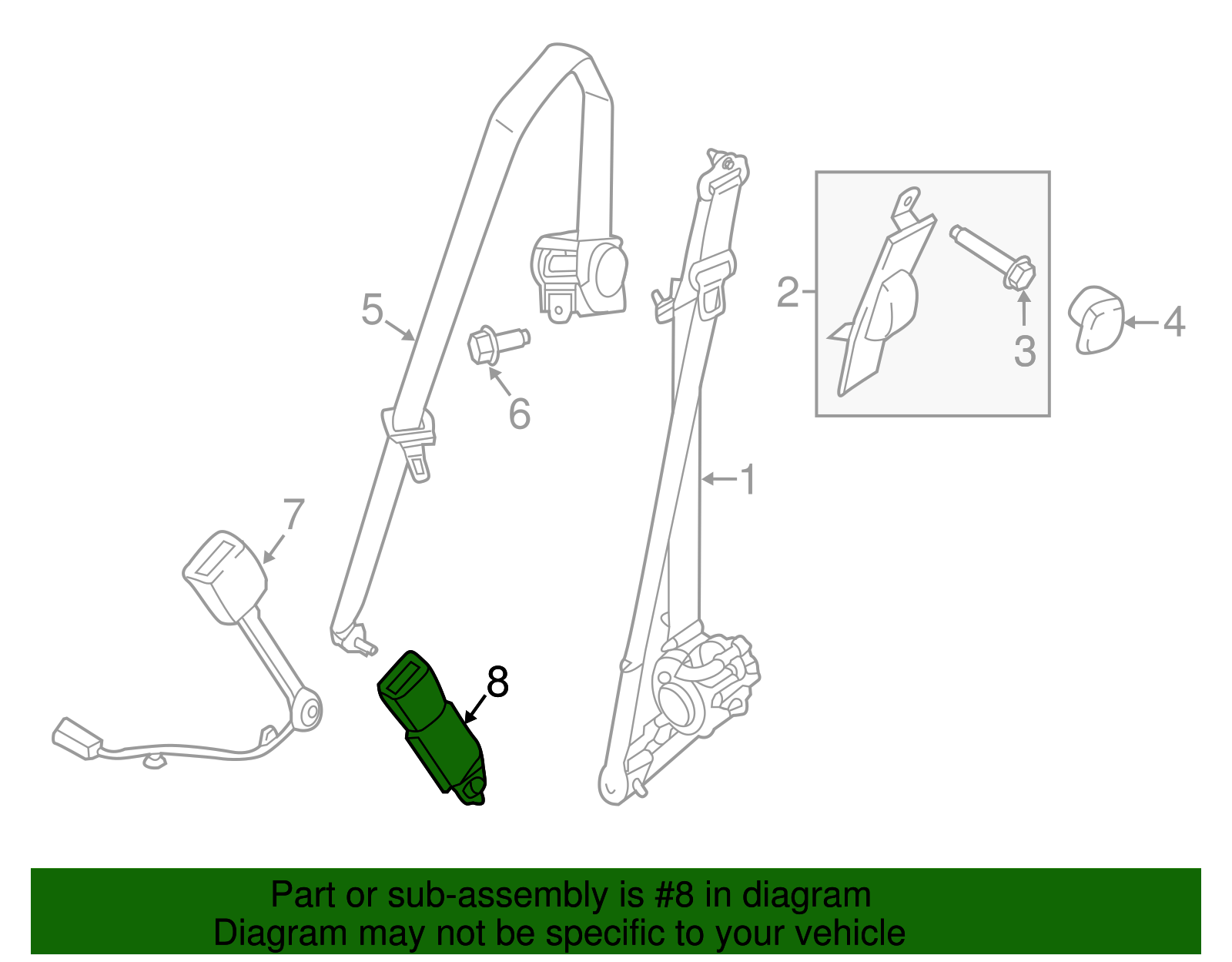 JC3Z-16611B60-AA - Center Buckle 2017-2022 Ford | Big 3 Auto Parts