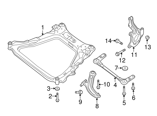 54400-4BB0A - Engine Cradle 2017-2019 Nissan Rogue | Nissan Parts ...