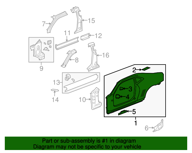 2010-2015 Chevrolet Camaro Body Driver Side Outer Panel 19370675 GM ...