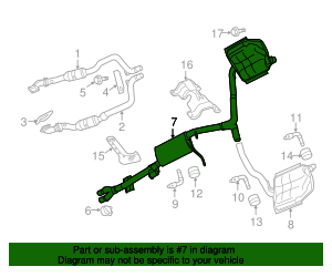 2015-2020 Mopar Muffler & Pipe Assembly - Passenger Side (RH ...