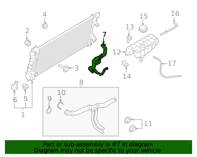 Genuine OEM Ford Part - Radiator Coolant Hose ML3Z-8260-H | Genuine OEM ...
