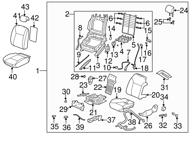 Genuine Seat Frame for 2006 Saab 9-3 | Part# 12768964 | Over 30% Off ...