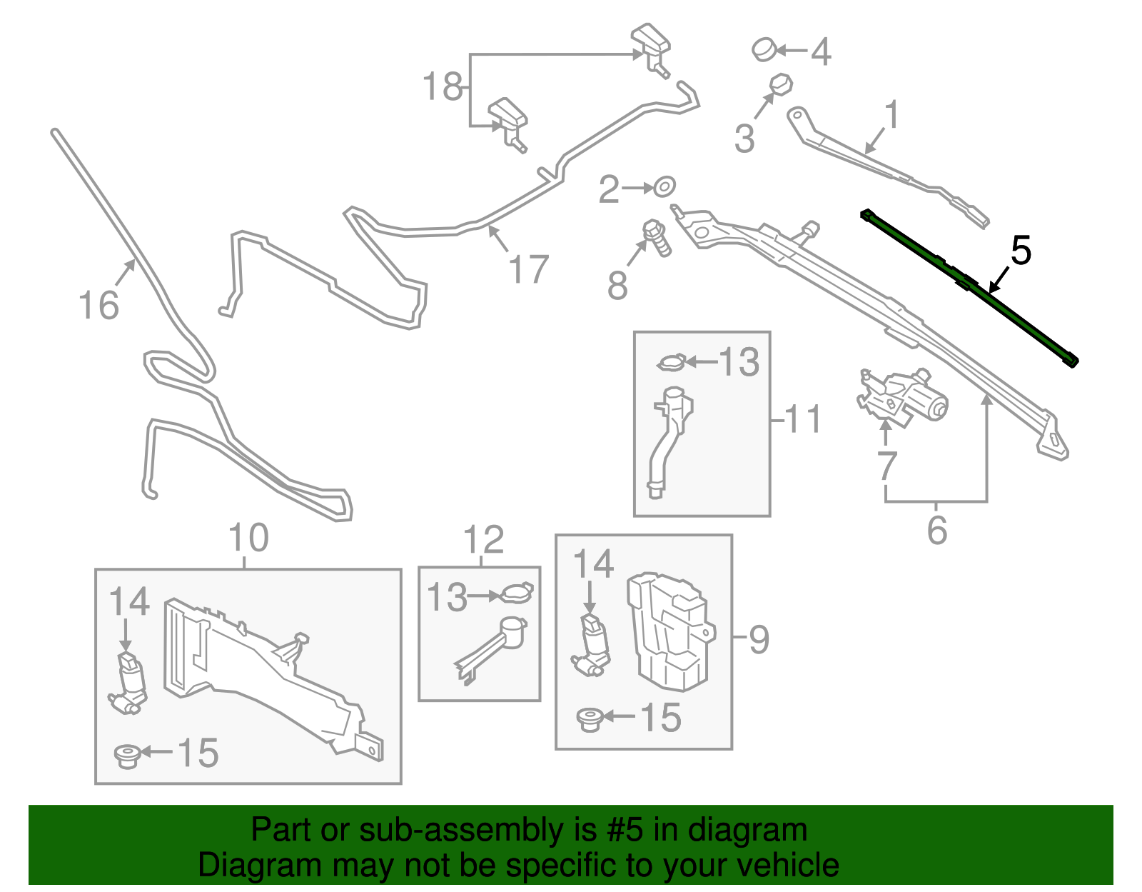 Genuine OEM Ford Part - Wiper Blade DM5Z-17528-CA | Genuine OEM Ford ...