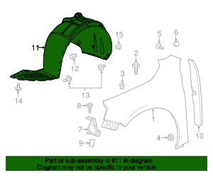 2014-2019 Chevrolet Impala Passenger Side Engine Front Splash Shield ...