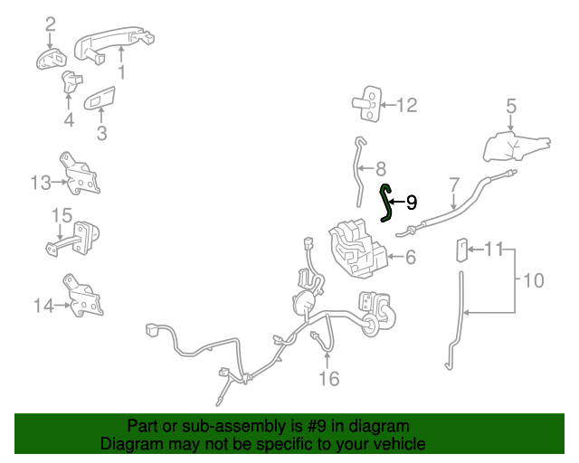 22823495 GM Driver Side Front Door Lock Cylinder Rod | GM Parts Store