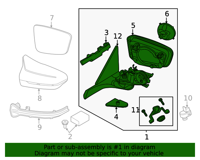 51168080271 - 2020-2023 BMW M8 Gran Coupe Mirror Assembly (51-16-8-080 ...