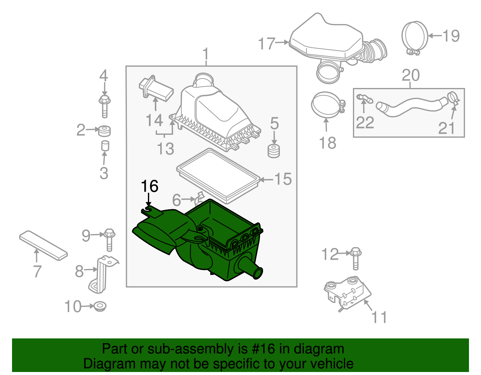 CY01-13-Z02D - Air Cleaner Body 2007-2015 Mazda CX-9 | Florida Mazda Parts