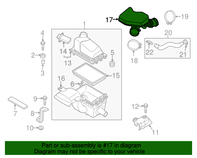 CY01-13-220B - Air Hose - 2007-2015 Mazda CX-9 | Werner Mazda Parts