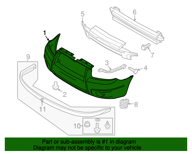 Genuine OEM Bumper Cover Part# 57704SA070 Fits 2006 Subaru Forester: Up ...