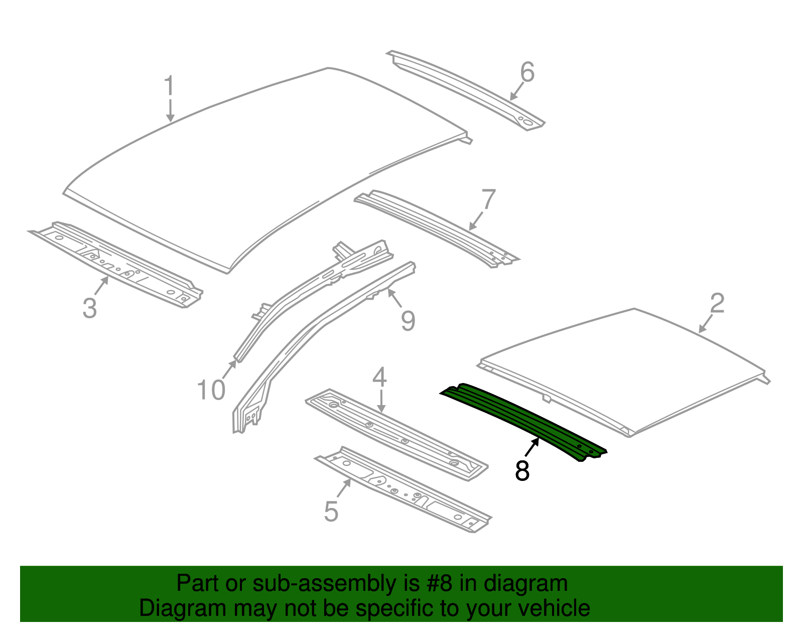 2015-2021 Volkswagen Roof Bow 5G6-817-119-A | VW Direct Auto Parts
