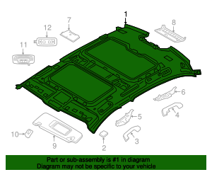 51448062859 - 2016-2019 BMW Headliner (51-44-8-062-859) | BMW of South ...