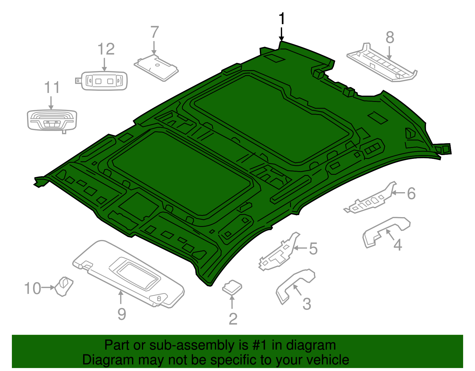 Genuine Headliner for 2016-2022 BMW | OEM Part# 51-44-7-395-018 | BMW ...